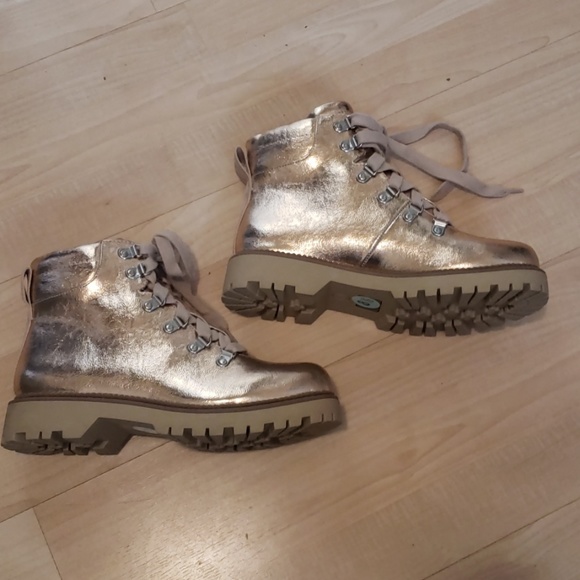 Sam Edelman | Shoes | Sam Edelman Circus Rose Gold Metallic Combat ...